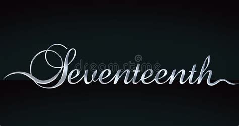 17th In Isolated Silver Letters Stock Illustration Illustration Of