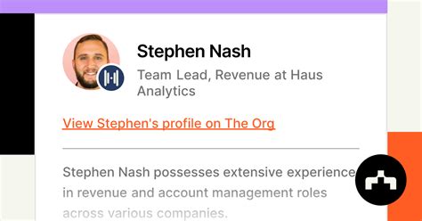 Stephen Nash Team Lead Revenue At Haus Analytics The Org