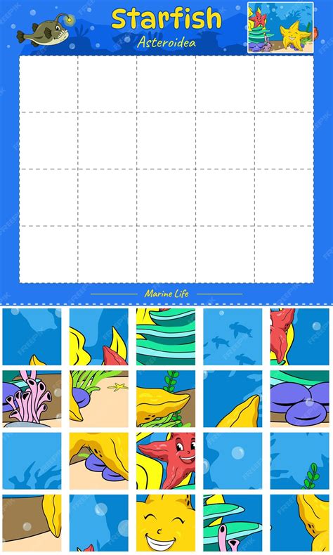 Premium Vector Cut And Play Starfish Square Ready To Print