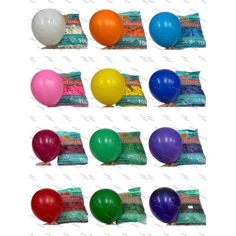 100 Pieces 10 Inches Size 10 Decotex Rubber Plain Metallic Ordinary Retro Pastel Balloon