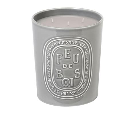 The Feu De Boiswood Fire Candle Comes In A Grey Enamelled Porcelain