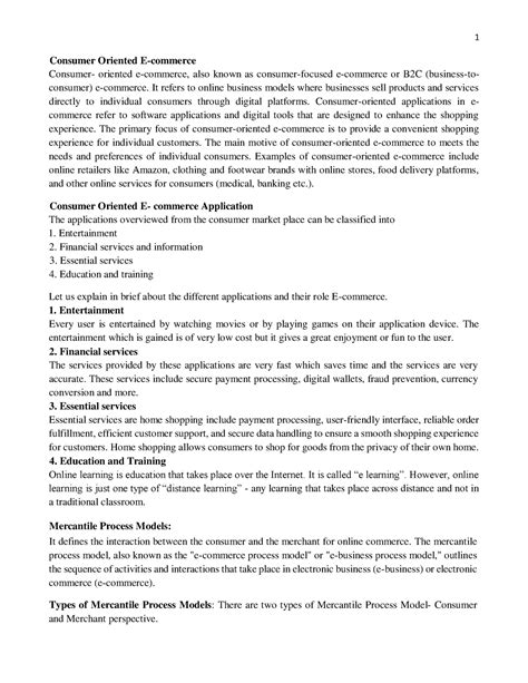Consumer Oriented E Commerce Consumer Oriented E Commerce Consumer