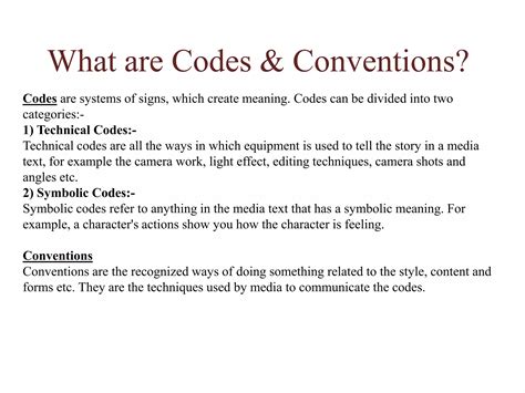 Codes And Conventions Pptx