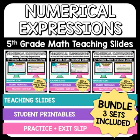 5th Grade Numerical Expressions Bundle Scaffolded 5oa2 Math