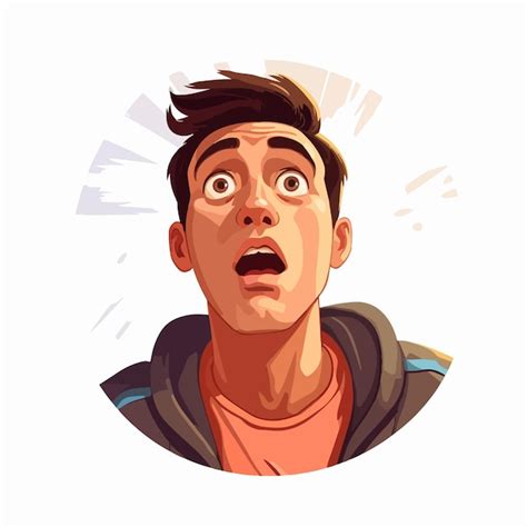 Surprised Amazed Man Looking Up Top Down View Happy Premium Ai Generated Vector
