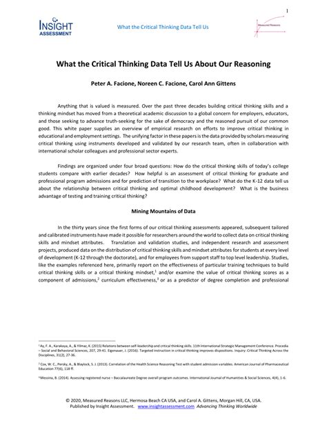 Pdf What The Critical Thinking Data Tell Us