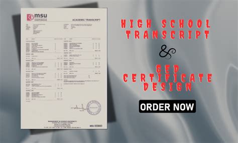Design High School Transcript Award And Diploma Certificate Ged