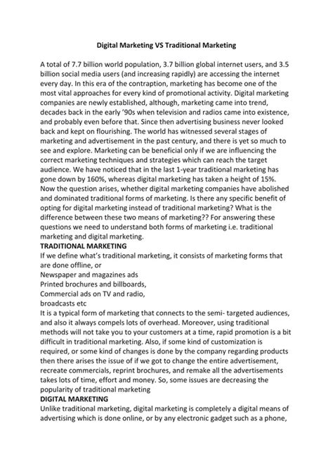 Ppt Traditional Marketing Vs Digital Marketing Powerpoint