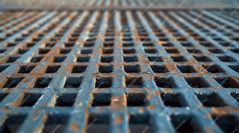 Premium Photo Rusty Metal Grate Texture With Blue Hues