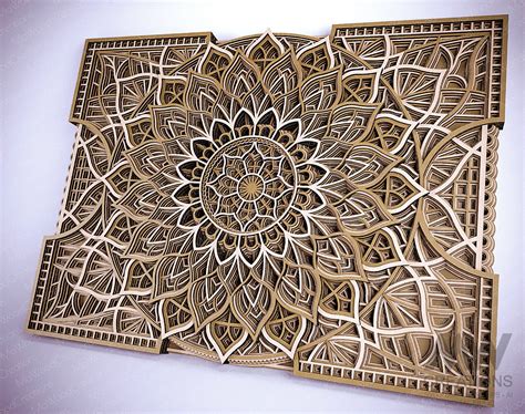 Rectangular Mandala Svg Dxf Flower Svg Mandala 3d Svg Etsy Canada