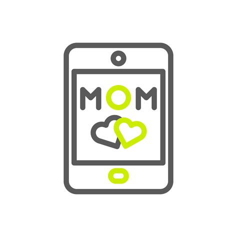Phone Mom Icon Duocolor Green Grey Colour Mother Day Symbol