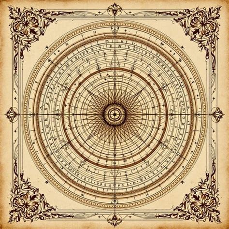 Free Ancient Celestial Compass Image Geometric Medieval Celestial