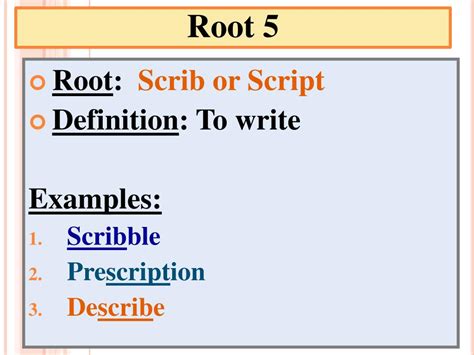 Ppt Root Words Powerpoint Presentation Free Download Id2385377