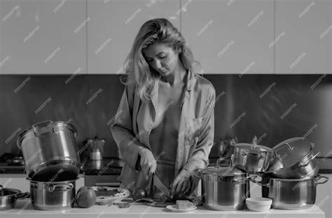 Premium Photo Sexy Kitchen Sexy Housewife Have Breakfast At Kitchen Domestic Lifestyle Sensual