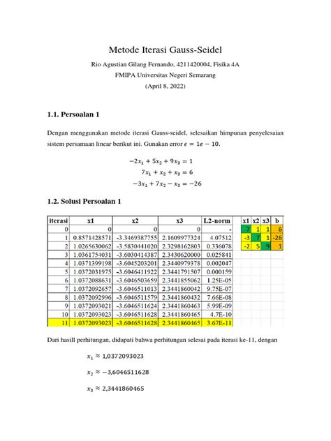 Metode Iterasi Gauss Seidel Pdf