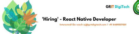 Recruiting React Native Mobile Developer
