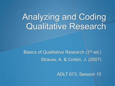 Analyzing Qualitative Data 4 13 17 Pptx