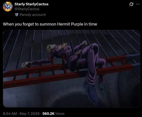 What Is The Hermit Purple Meme Jojos Bizarre Adventures Viral