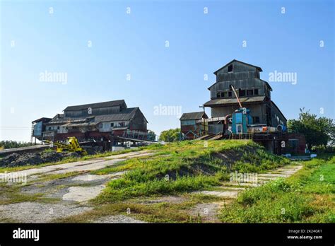 The Old Building For Storing And Pouring Grain The Grain Mill Stock