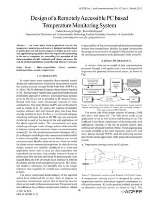 Design Of A Remotely Accessible PC Based Temperature Monitoring System PDF Internet Of