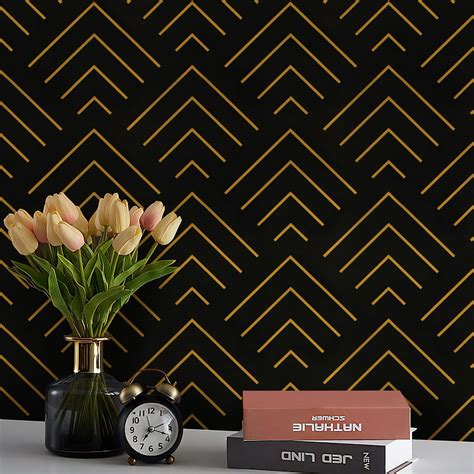 Heroad Brand Peel And Stick Wallpaper Black And Gold Wallpaper