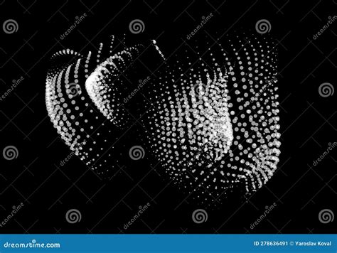 3d Dynamic Node Of Big Data Dots Science Wave Infinity Sinusoid Line