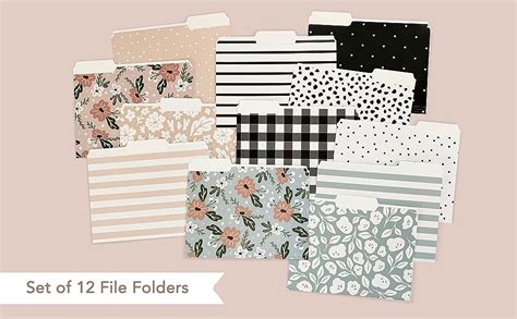 Cute File Folders Set Of 12 3 Tab Letter Size Decorative