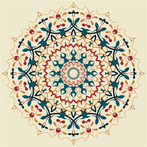 Floral Round Design Sign Vintage Circular Pattern Stock Vector Illustration Of Isolated