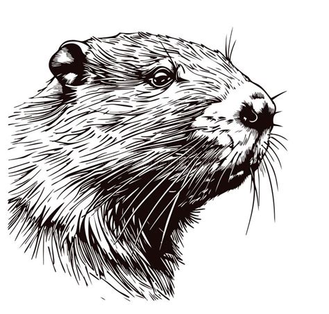 Engrave Beaver Illustration In Vintage Hand Drawing Stock Vector Illustration Of Isolated