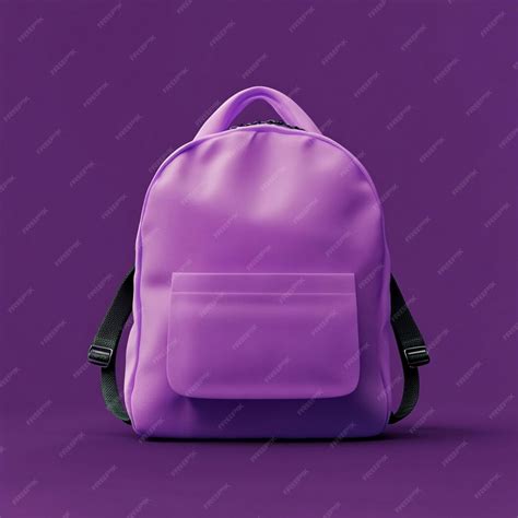 A Purple Backpack With A Black Strap And A Purple Bag On It Premium