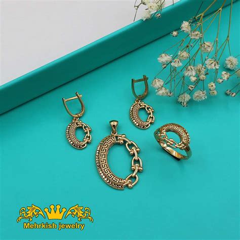 نیم ست ورساچ طلا ۱۸ عیار زنانه کد 7353 طلا فروشگاه طلا و جواهرات مهرکیش گلد