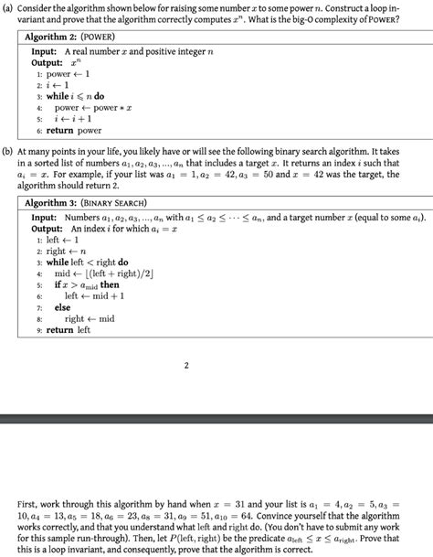 Solved A Consider The Algorithm Shown Below For Raising Chegg