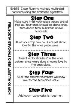 Multiply Multi Digit Whole Numbers Using The Standard Algorithm