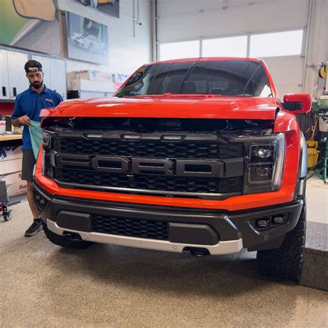 Just Wrapped This Massive Bright Orange Ford Raptor In Premium Ppf 🛡️