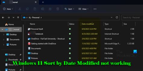 windows 11 sort by date modified not working [fix]