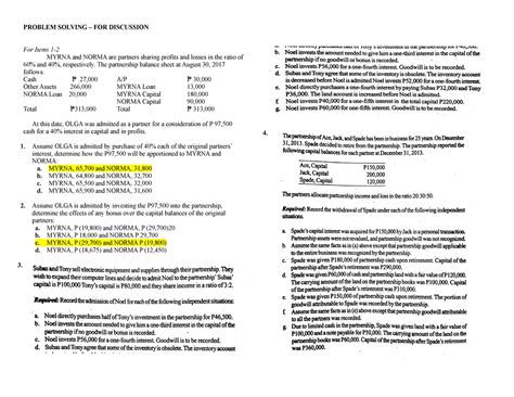 Accounting For Advanced Reporting Problem Solving For Discussion