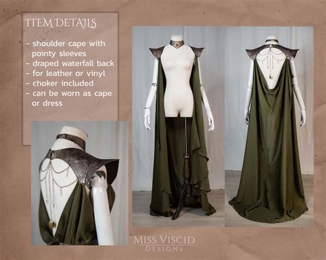 Jade Dragon Scailmale Cape Fantasy Dress Fair Outfits Nymph Costume