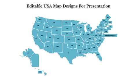Editable Usa Map Designs For Presentation Template