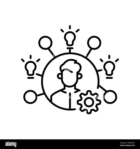 Personality Traits Line Black Icon Sign For Web Page Mobile App Button Logo Vector Isolated