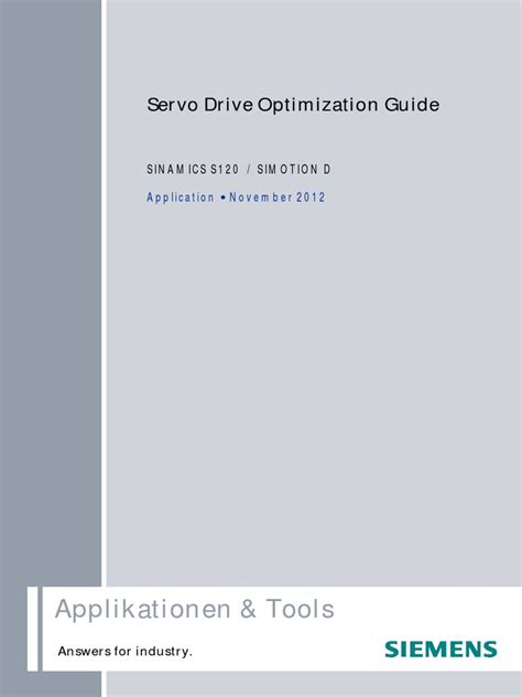 Sinamics S120 Simotion D Servo Drive Optimization Guide V1 1 Pdf Legal Liability Control