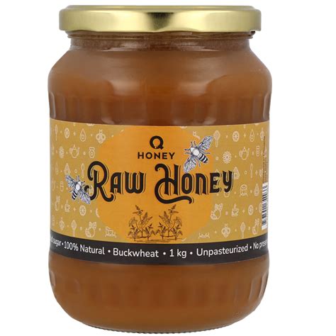 Organic Raw Buckwheat Honey 1 Kg 100 Natural And Unfiltered From Hive