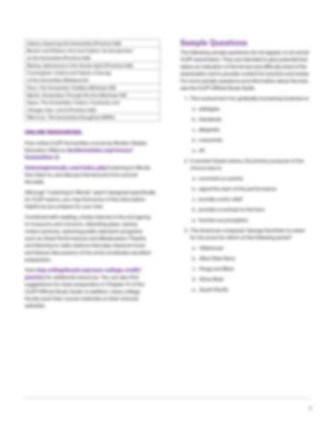 Solution Clep Humanities Fact Sheet Studypool