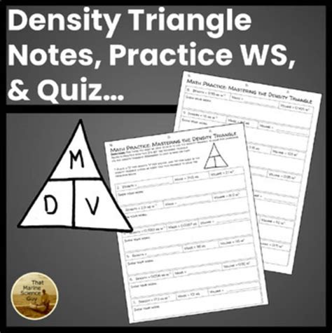 Density Calculations Using The Density Triangle Marine Science Math