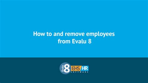 Evalu 8 Software Ltd Human Resources And Health And Safety Software