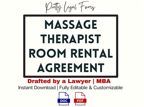 Massage Therapist Contract Template Massage Therapist Room Rental