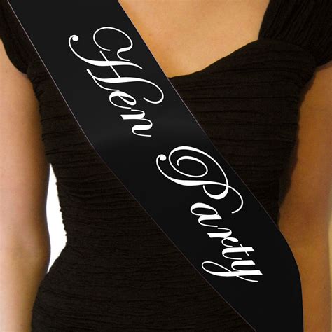 Black Sashes White Text Hens Night Party Bridal Bride To Be Bridesmaid