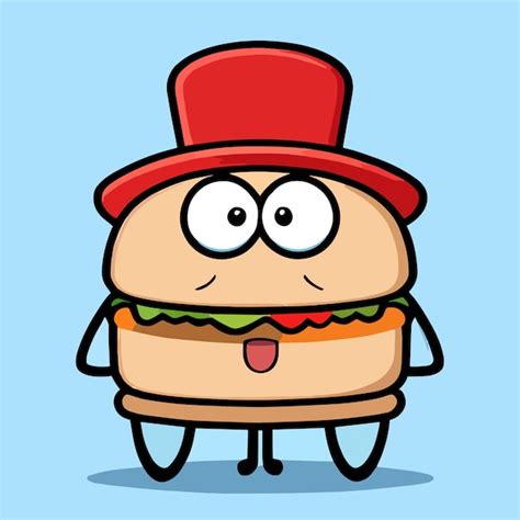 Premium Vector Vector Design In Flat Style A Cute Mascot For A Burger Food