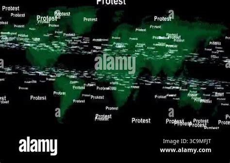 Protest Distribution Across A Stylized Global Map Design Stock Video