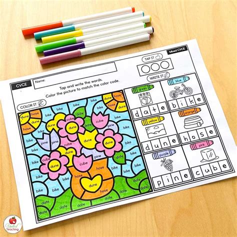 Phonics Color By Code Spring Worksheets United Teaching