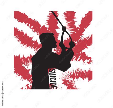 Suicide Vector Illustration Design Suitable For Crime Scene Murder